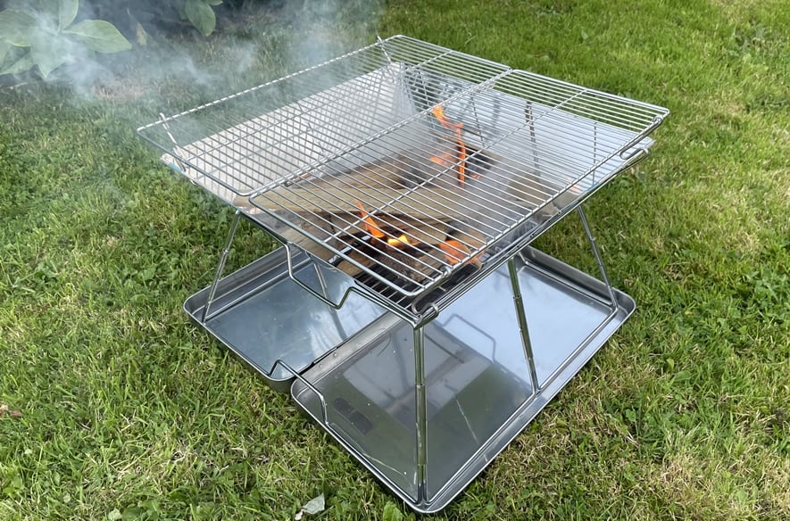 Camp Fire - Folding Suitcase Fire Pit/BBQ - Stainless Steel - Revace ...